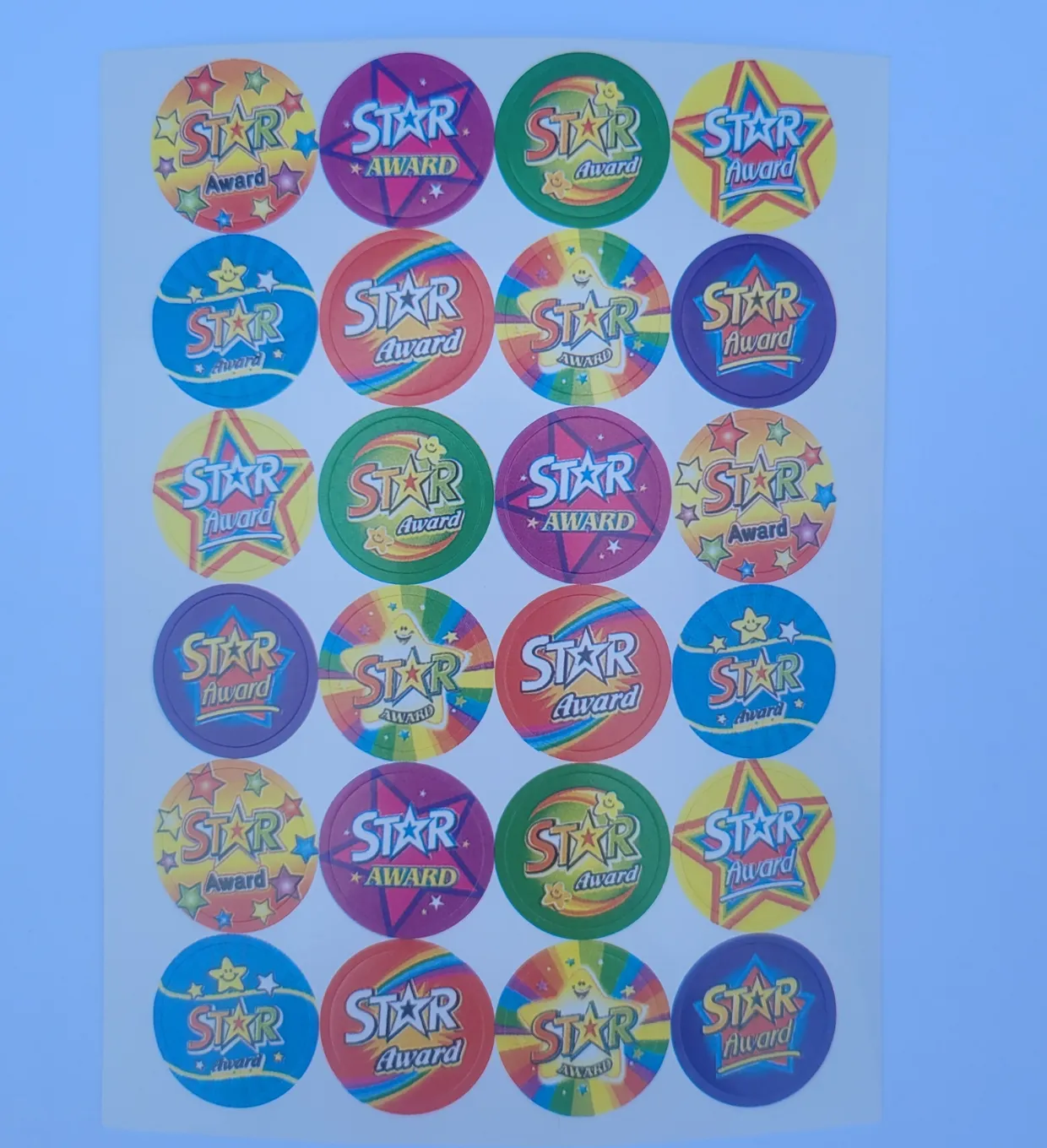 Star awards round sticker - MJ Printing - Printing Service