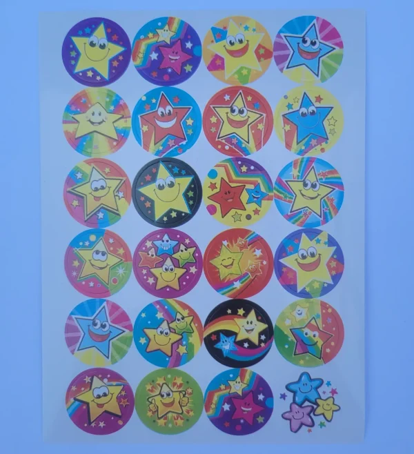 Stars round circle stickers - MJ Printing - Printing Service