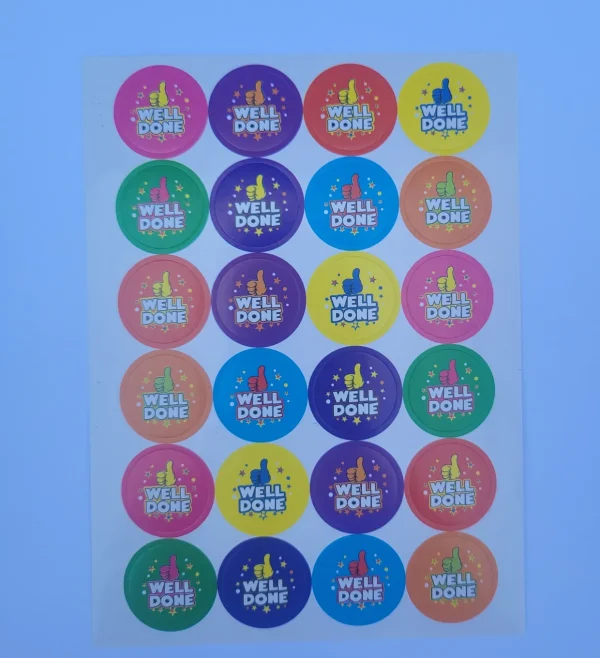 Well done round stickers - MJ Printing - Printing Service