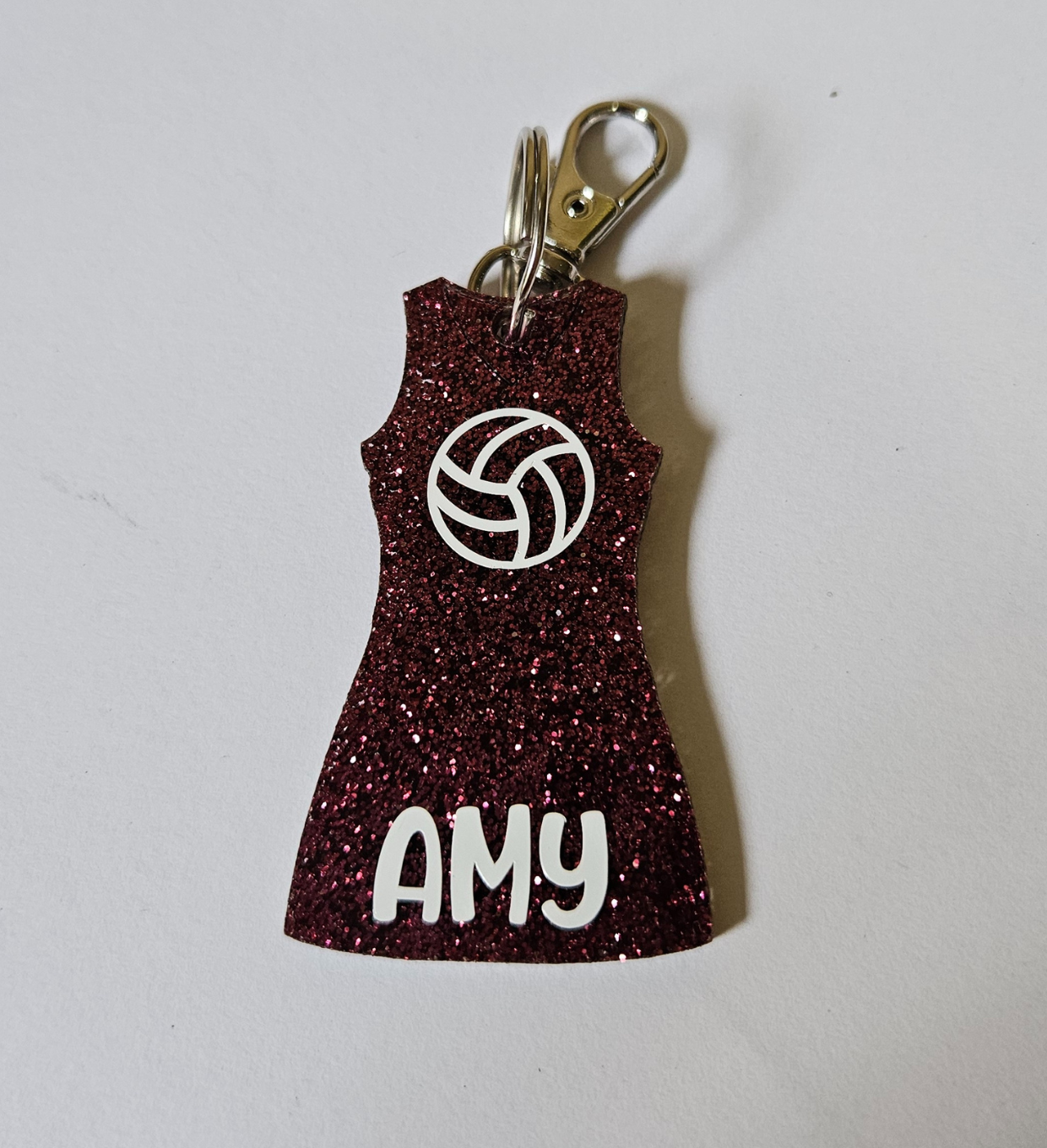 Netball Dress Keyring (Glitter & Pastel colours) - MJ Printing ...