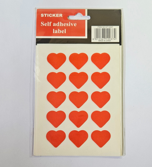 Red heart stickers - MJ Printing - Printing Service
