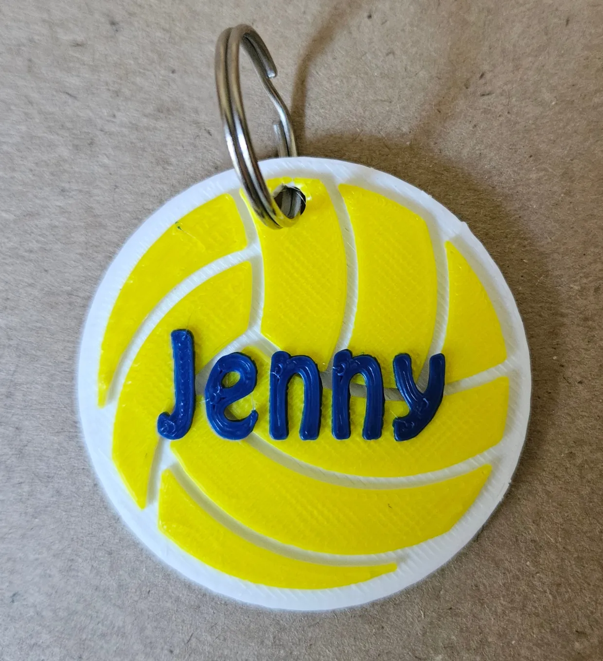 3D Netball ball with name Keyring / Bagtag - MJ Printing - Printing Service