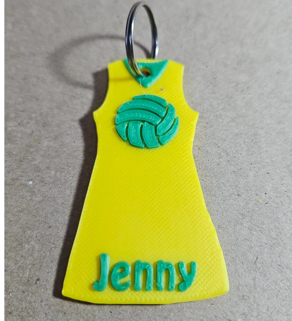 3D Netball Dress Keyring / Bagtag - MJ Printing - Printing Service